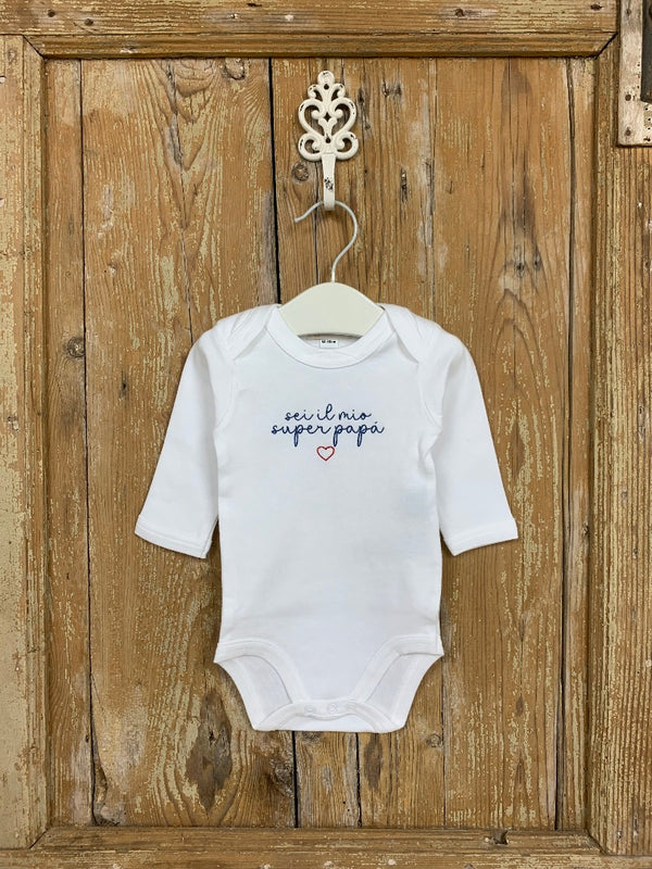 Body neonato ricamato | festa del papà | cucYScuci Riccione