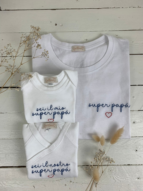 Body neonato ricamato | festa del papà | cucYScuci Riccione