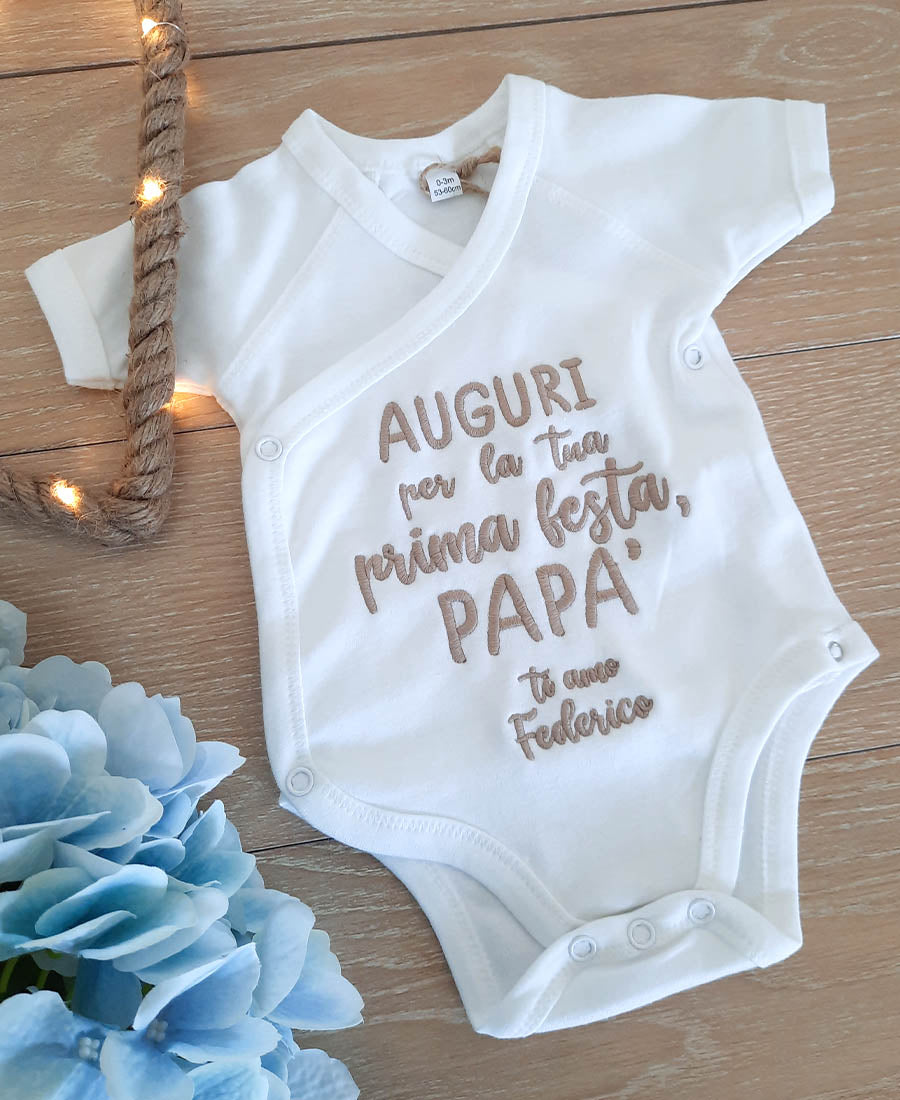 Body per neonati ricamato | Prima Festa Papà | cucYScuci Riccione