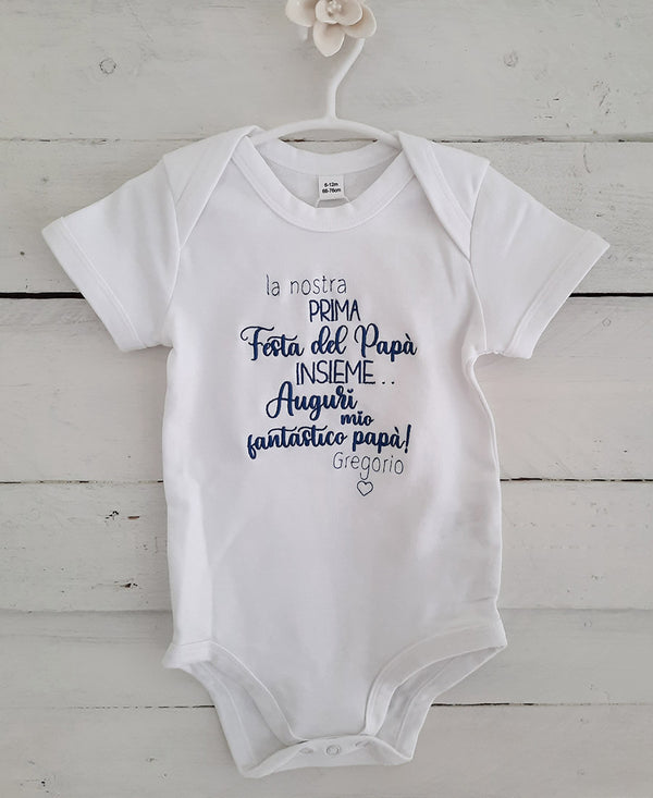 Body neonato ricamato | festa del papà | cucYScuci Riccione