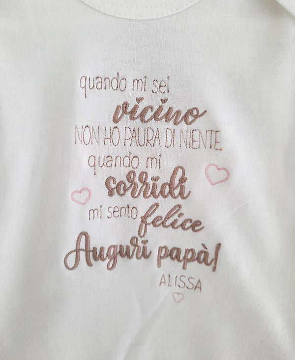 Body neonato ricamato | festa del papà | cucYScuci Riccione
