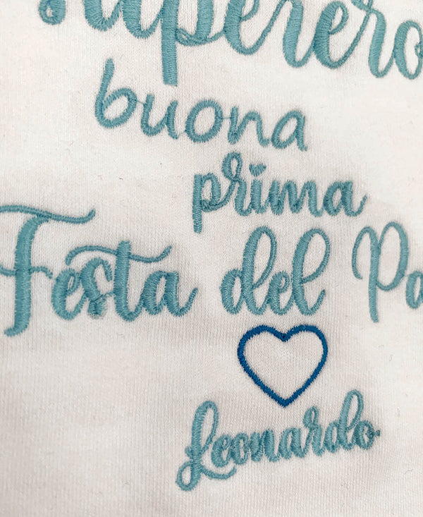Body neonato ricamato | festa del papà | cucYScuci Riccione