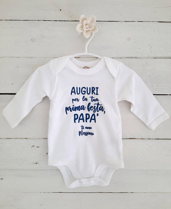 Body neonato ricamato | festa del papà | cucYScuci Riccione