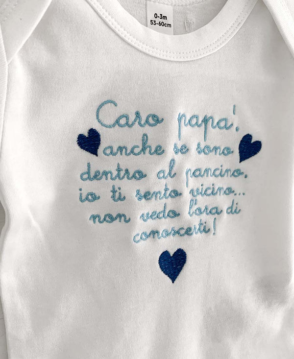 Body neonato ricamato | festa del papà | cucYScuci Riccione