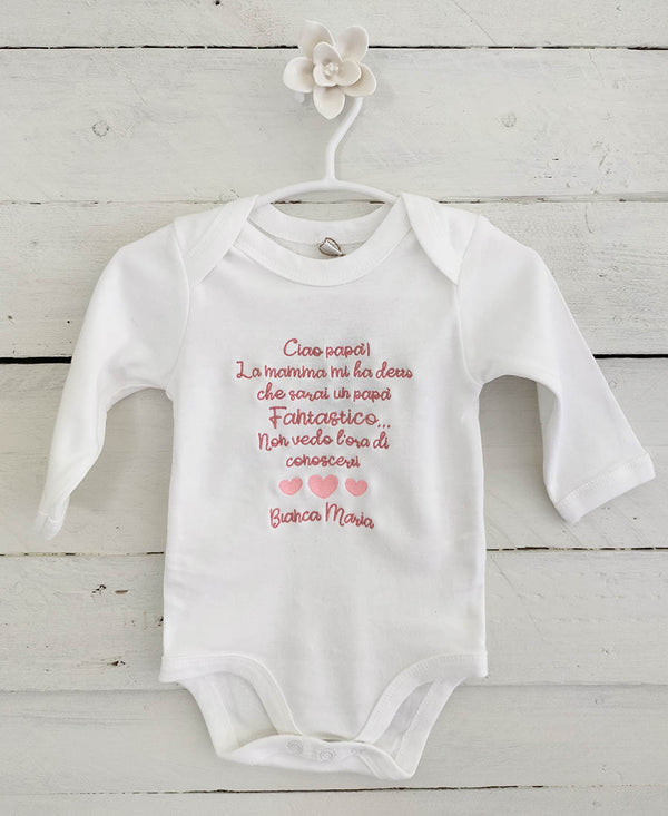 Body neonato ricamato | festa del papà | cucYScuci Riccione