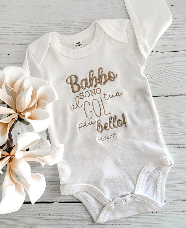 Body neonato ricamato | festa del papà | cucYScuci Riccione